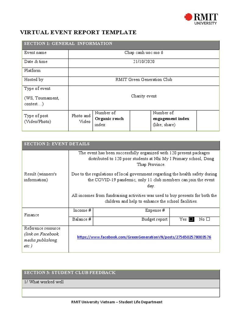 Virtual Charity Event Report Template | PDF | Economies | Business
