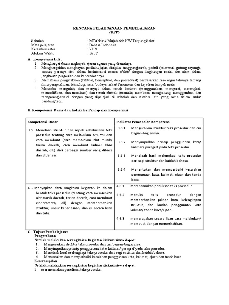 RPP (BAB 3) Teks Prosedur B | PDF | Karier & Perkembangan