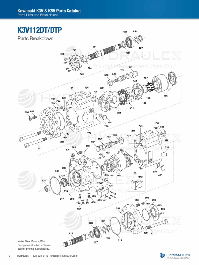 HG K3V K5V Series Parts Diagrams Catalog Web | PDF