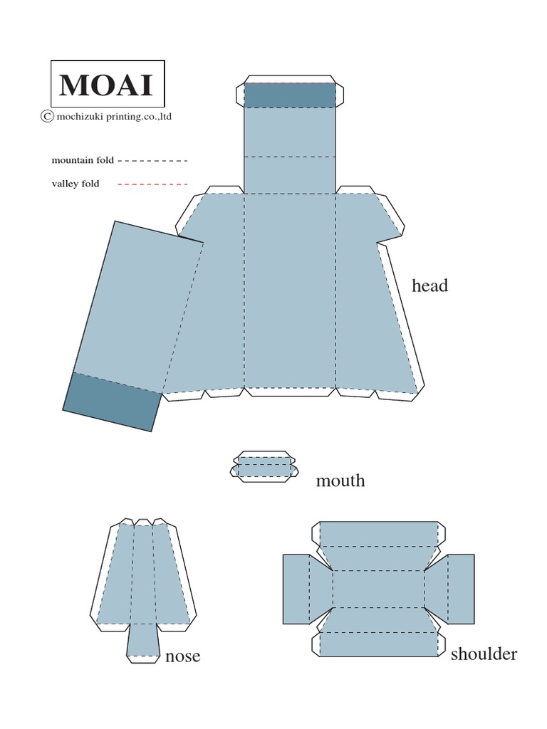 Moai Papercraft Guide for Kids | PDF