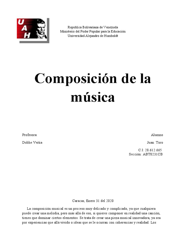 Composicion Musical | PDF | Composiciones Musicales | Melodía