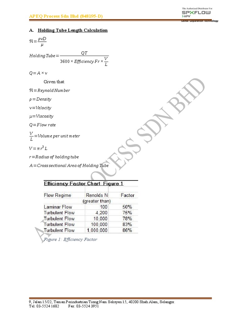 Holding Tube Length Calculation for HTST | PDF | Fluid Dynamics | Civil ...