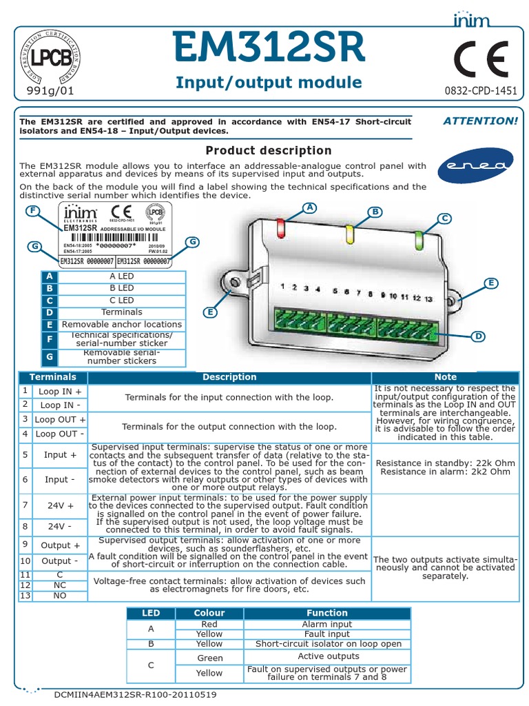EM312SR: Input/output Module | PDF | Relay | Input/Output