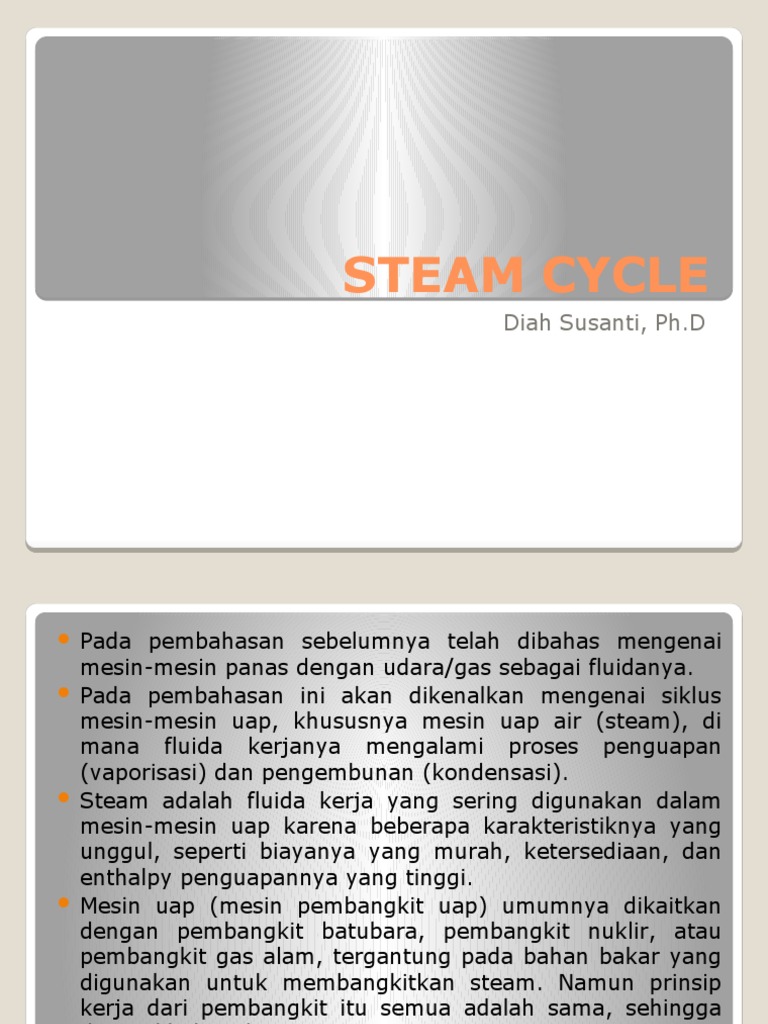 Steam Cycle: Diah Susanti, PH.D | PDF | Steam | Boiler