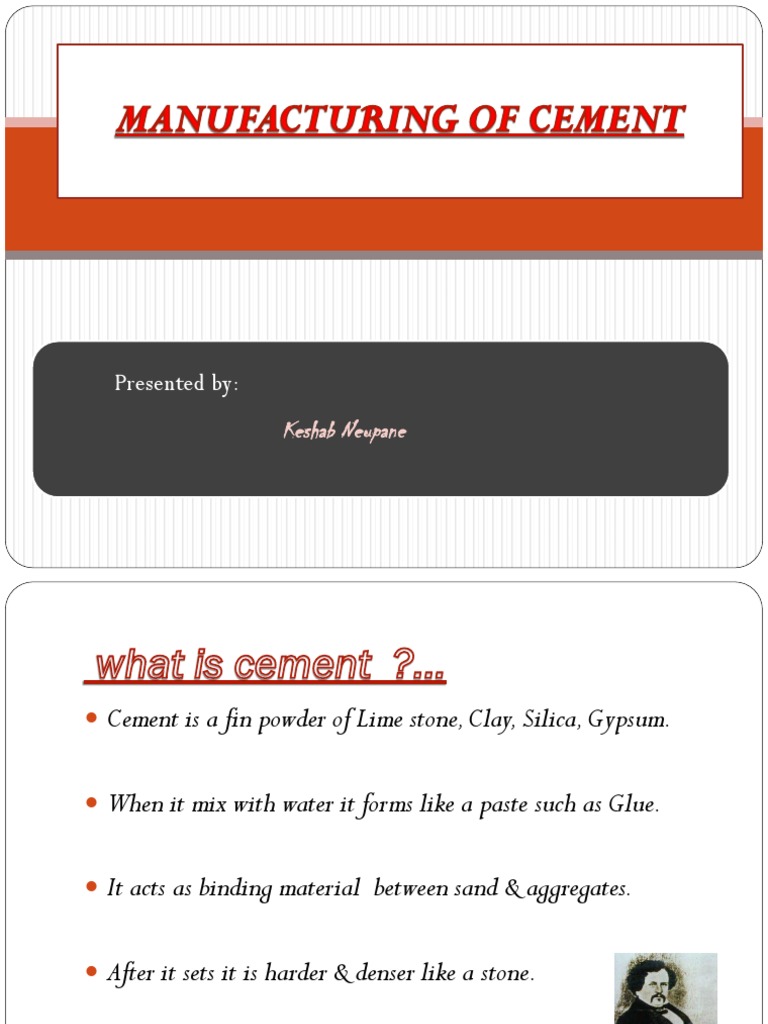 8manufacturing of Cement | PDF | Cement | Industrial Processes