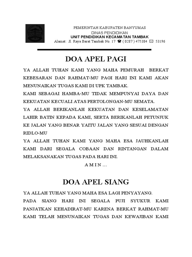 Doa Apel | PDF