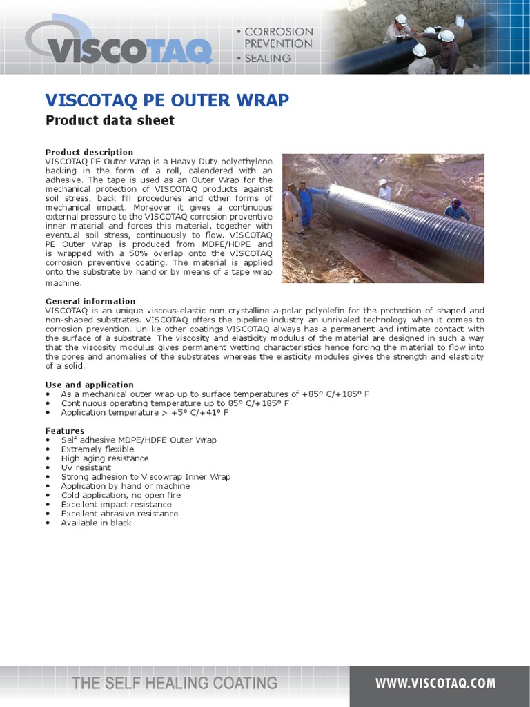 Viscotaq Pe Outer Wrap: Product Data Sheet | PDF | Polyethylene | Materials