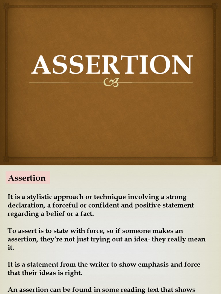 ASSERTION | PDF | Anger | Human Nature