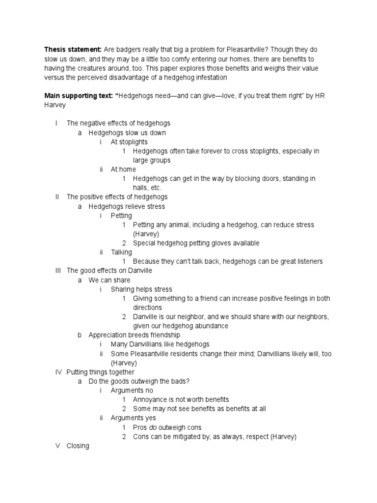 Argumentative Research Paper Outline | PDF | Human Nature ...