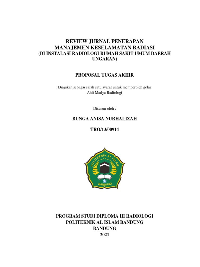 REV 3 PROPOSAL TUGAS AKHIR MEREVIEW JURNAL Lembar Satu | PDF