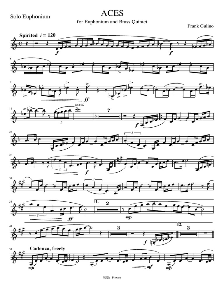 ACES Euph Solo Part | PDF | Brass Instruments | Aerophones