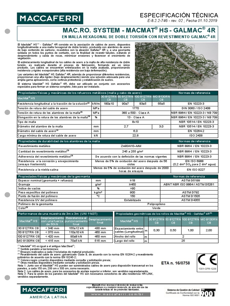 116 - 3 - TDS BR MacMat HS G4R SP | PDF | Acero | Física Aplicada e ...