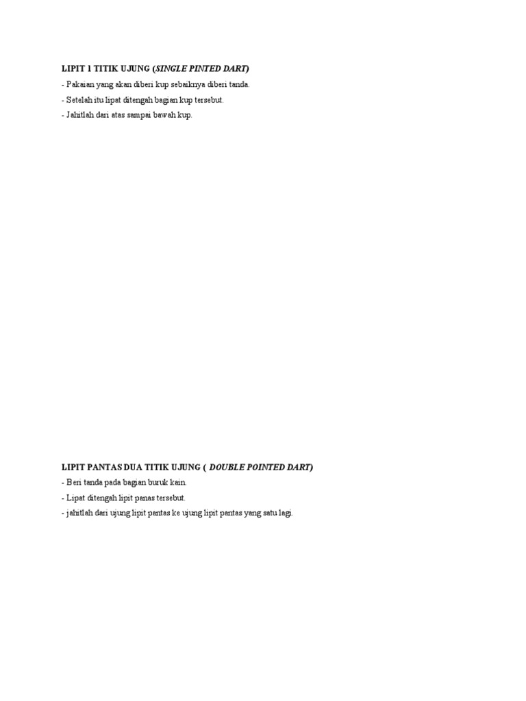 Panduan Jenis-Jenis Lipit Pakaian | PDF | Seni | Gaya Hidup