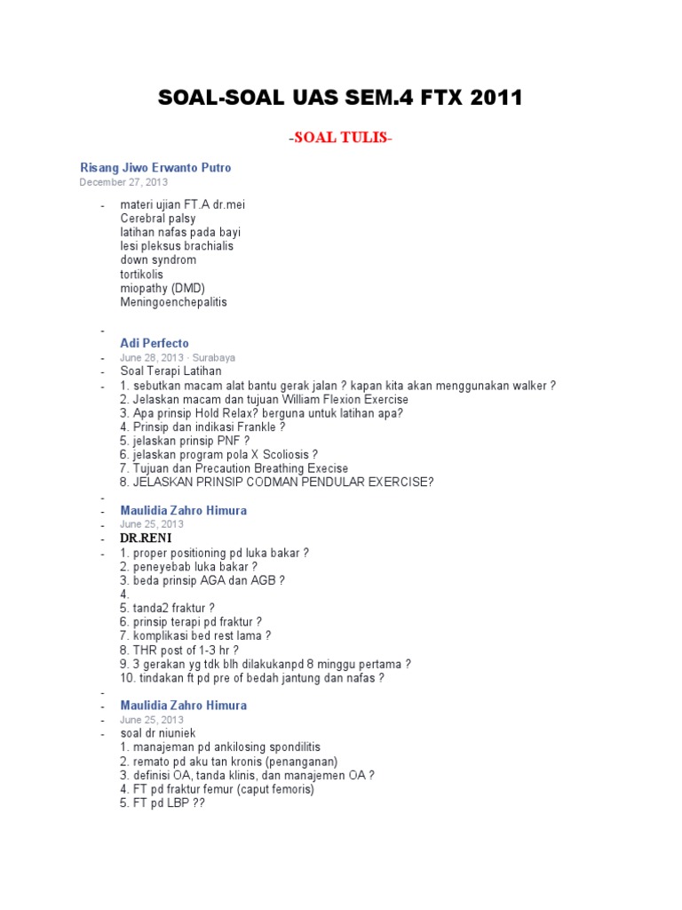 Kumpulan Soal Uas Praktek FTX 2011 Sem 4 | PDF