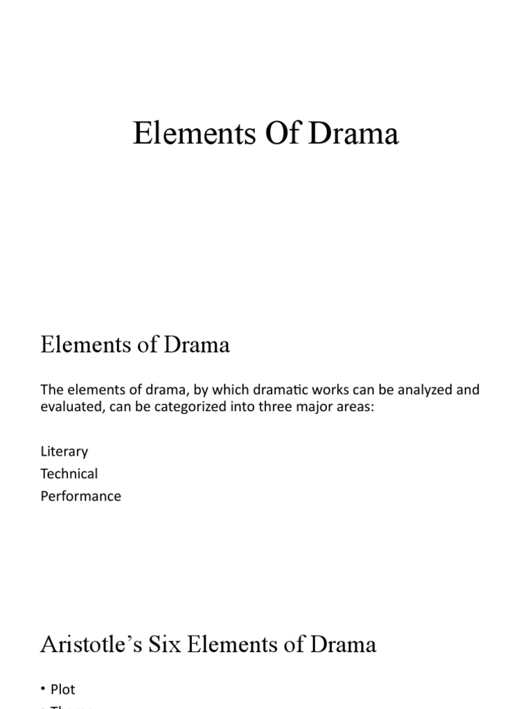 Elements of Drama | PDF | Play (Theatre) | Plot (Narrative)