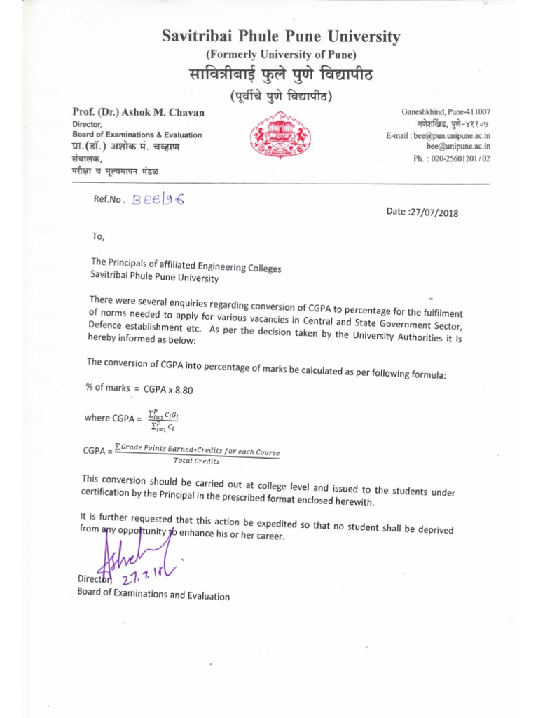 CGPA To Percent SPPU | PDF