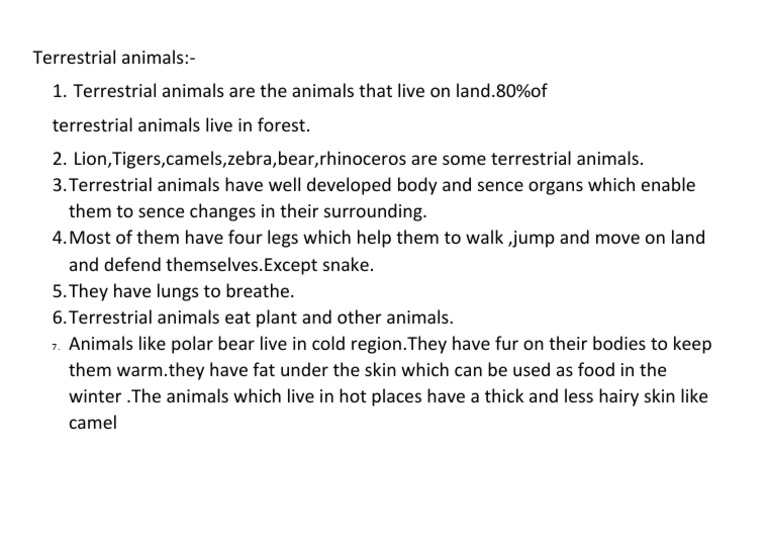Terrestrial Animals
