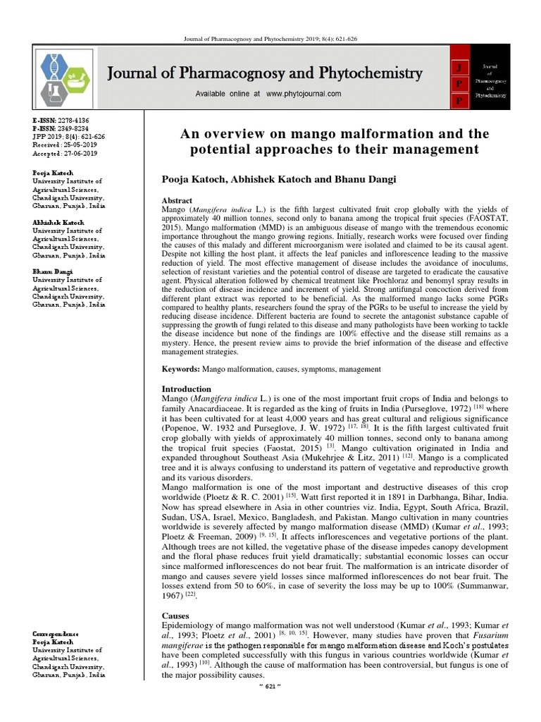 Mango Malformation Review | Download Free PDF | Biology | Organisms