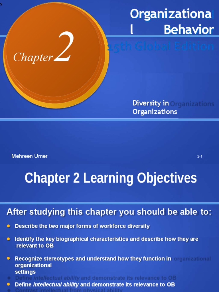 Organizationa L Behavior: Diversity in Organizations | PDF | Disability ...