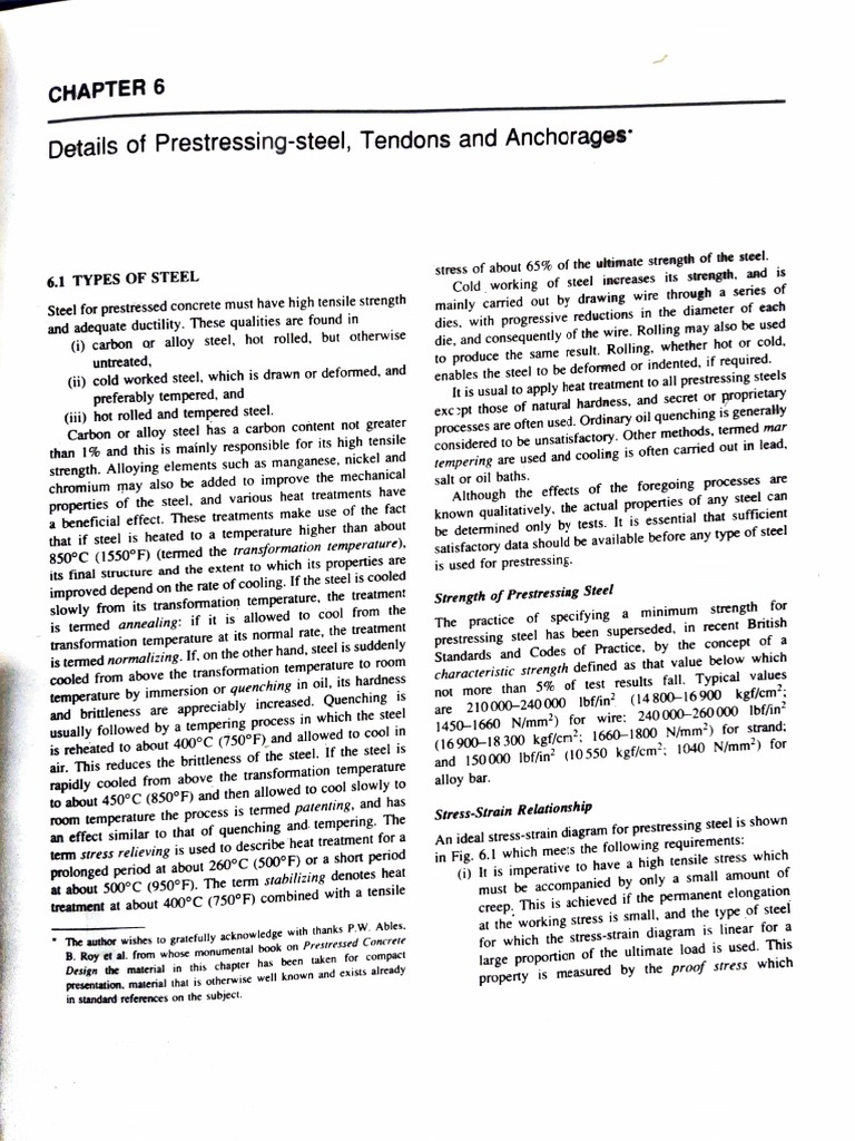 Prestressing Steel and Tendon Details | PDF | Prestressed Concrete | Steel