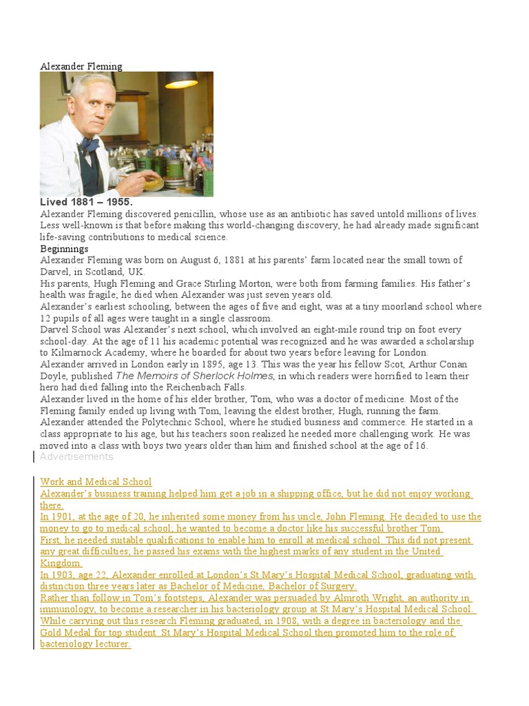 Alexander Fleming: The Life and Groundbreaking Discoveries of the ...