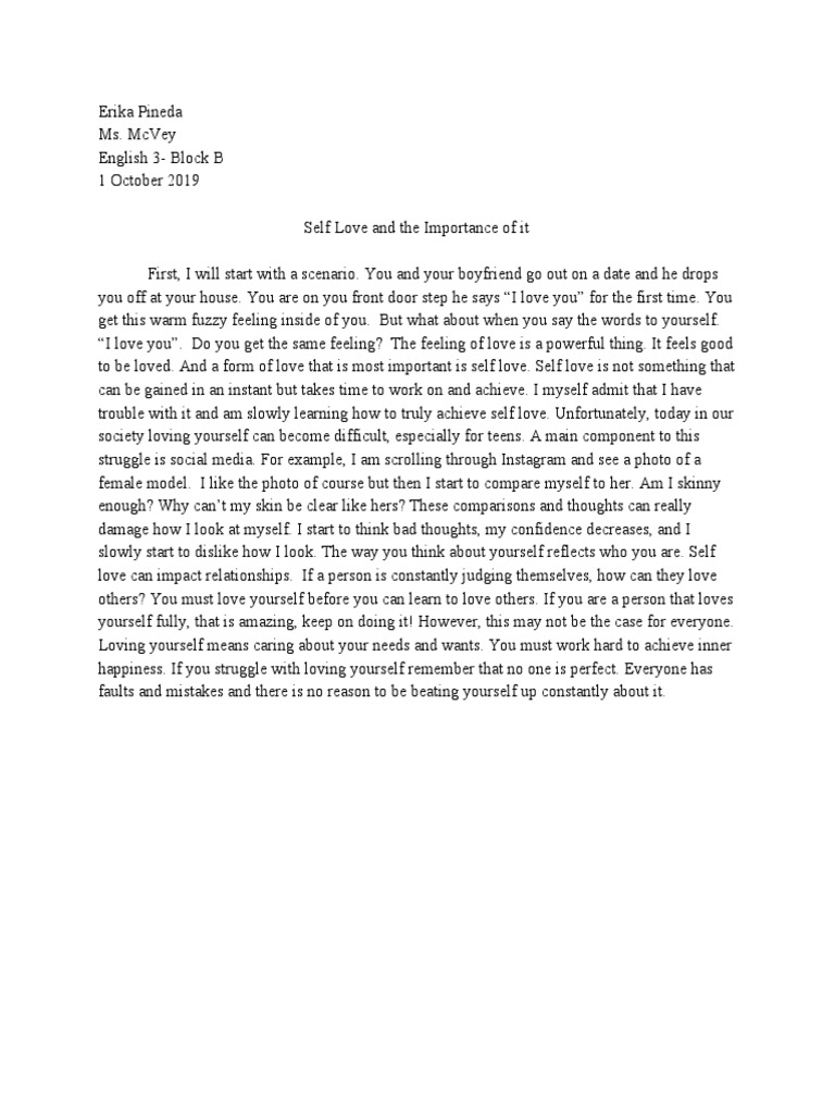 English Speech-Self Love - 3 | PDF