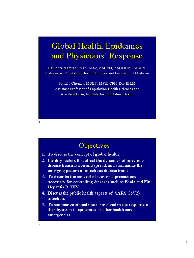 HIDII Global Epdemic Precautions 2020-Dr Mamtani | PDF | Eradication Of ...