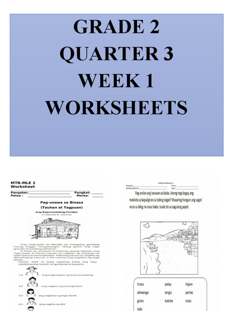 Quarter 3 Week 1 Worksheets | PDF