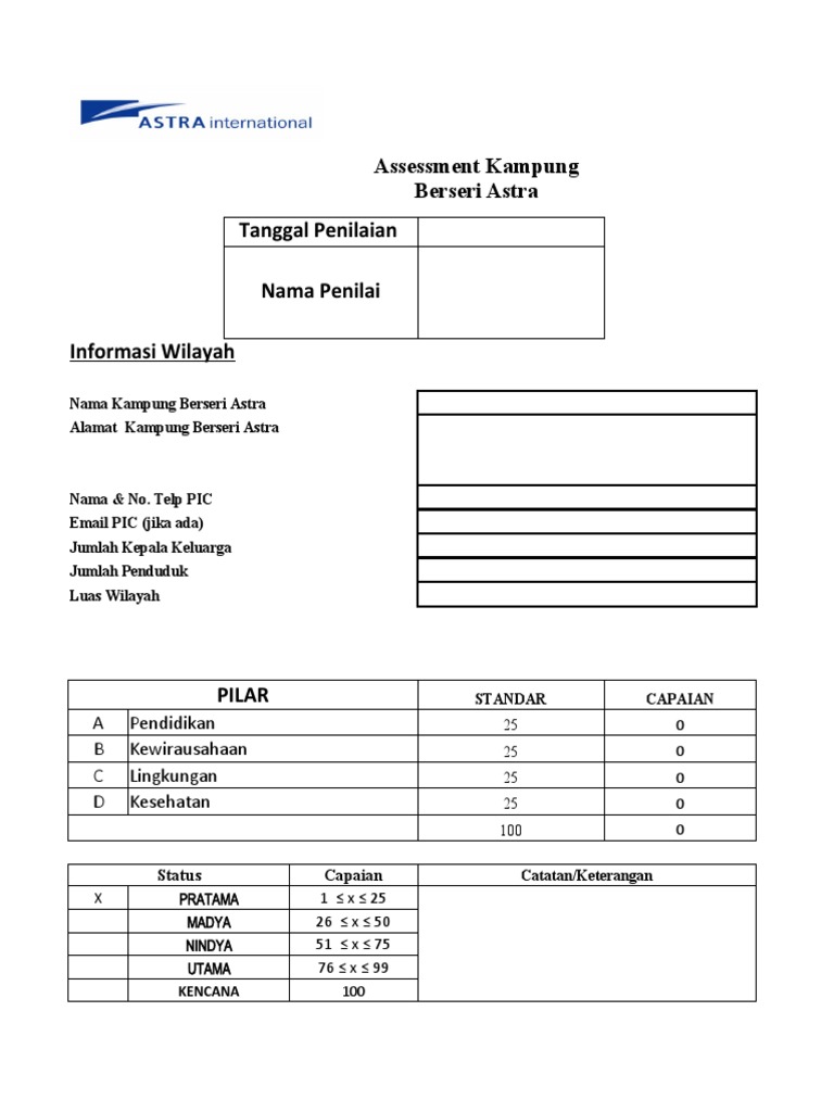 Form Pilar - KBA Assessment | PDF