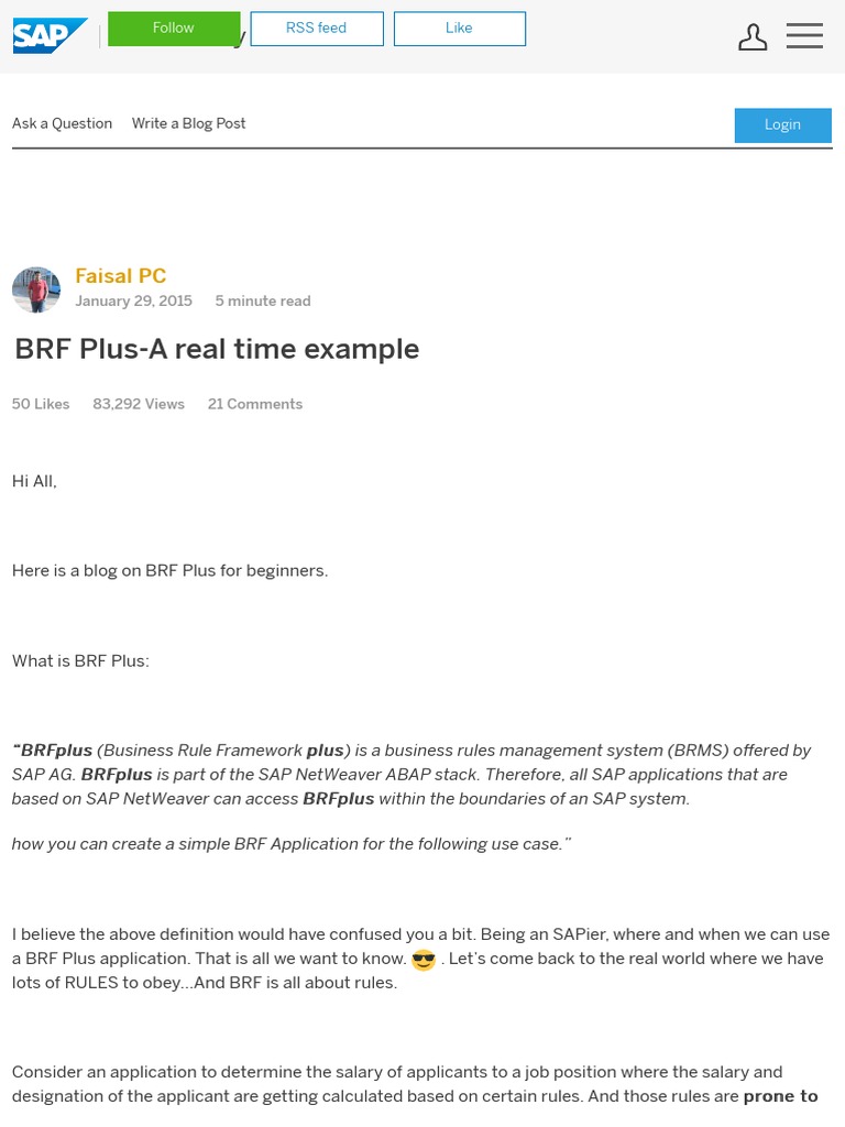BRF Plus-A Real Time Example - SAP Blogs | PDF | Information Technology ...