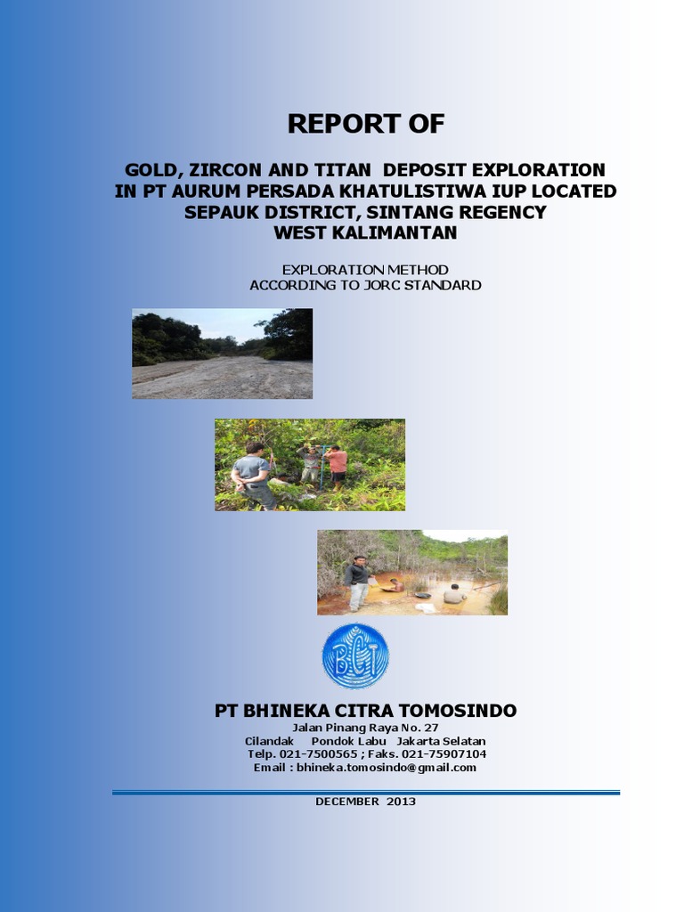 Exploration Report JORC Standard | PDF | Deposition (Geology ...
