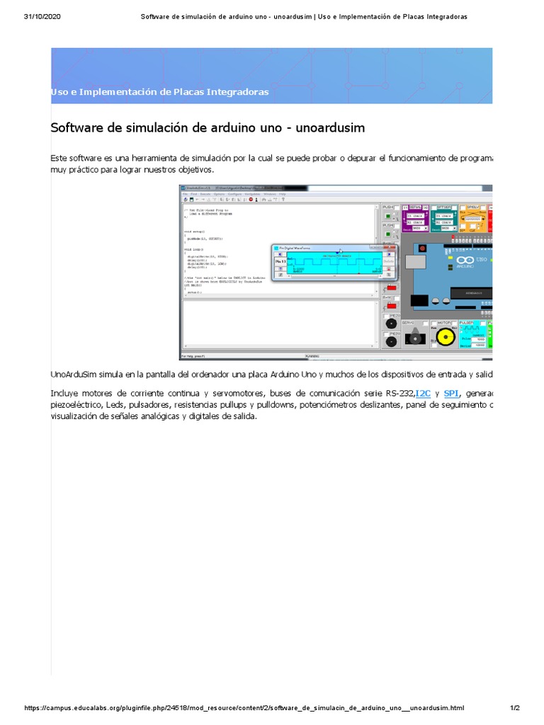 Software de Simulación de Arduino Uno - Unoardusim - Uso e ...