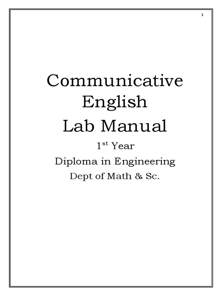 1st Year - Communicative English Lab Manual PDF | PDF | Stress ...