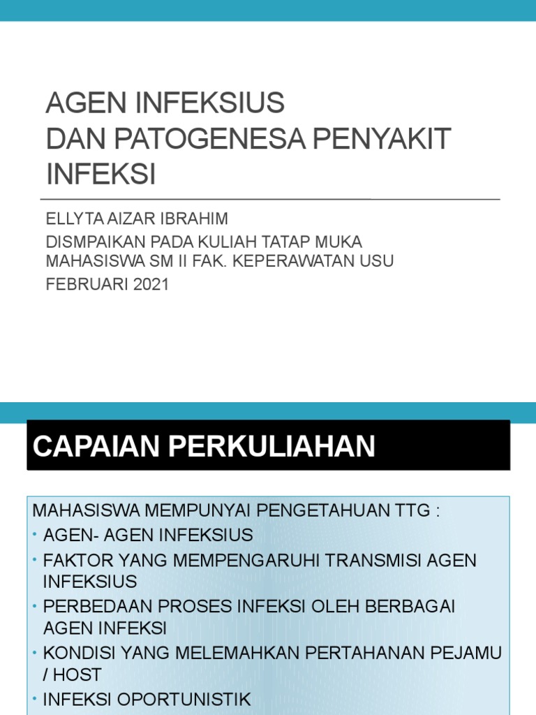 Agen Infeksius & Mek. Penyakit Infeksi-Ellyta 2020 | PDF | Transmission ...
