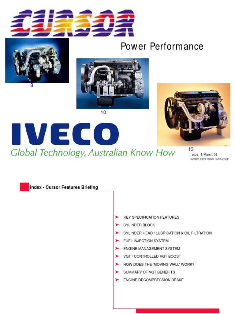 CURSOR Engine Feature Summary | PDF | Turbocharger | Engines