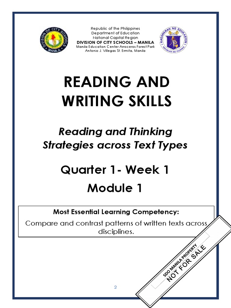 Reading and Writing q1 w1 Mod1 | PDF | Brainstorming | Reading ...