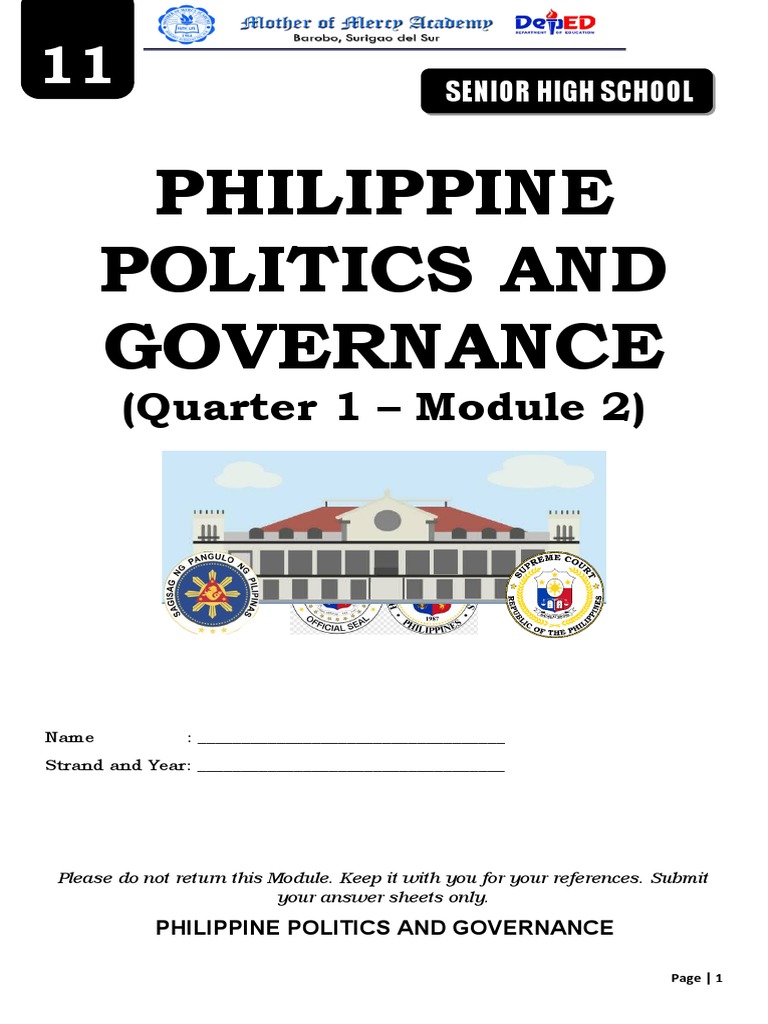 Philippine Politics and Governance: (Quarter 1 - Module 2) | PDF ...