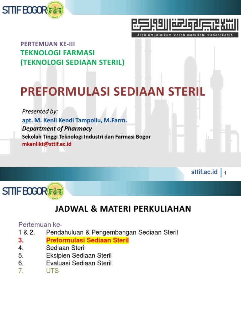 Preformulasi Sediaan Steril | PDF