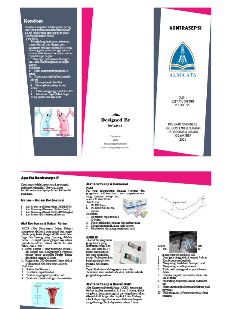 Leaflet Alat Kontrasepsi | PDF
