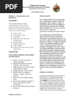 MODULE 1-Reading in Visual Arts | PDF | Aesthetics | Beauty