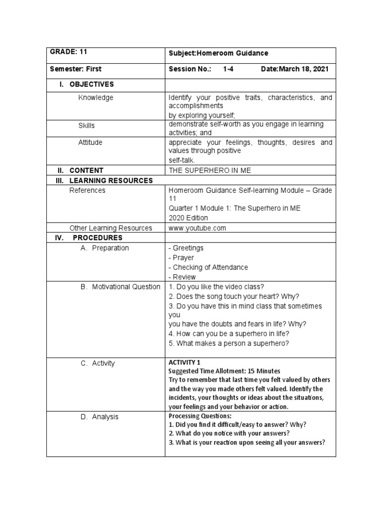 Lesson Plan in HG 11 | PDF | Body Language | Communication