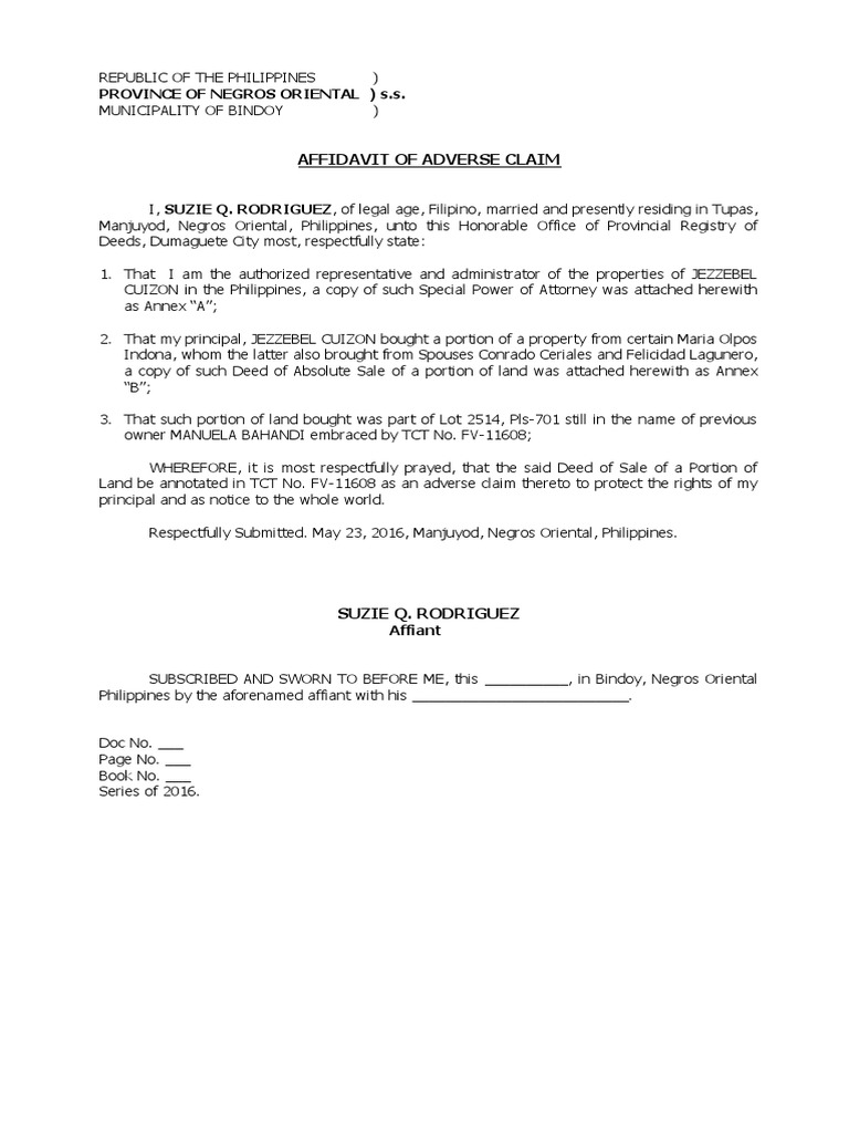 PETITION 4 Annotation of Adverseclaim | PDF