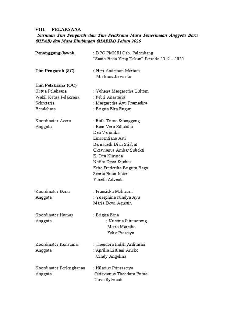 Daftar Panitia | PDF