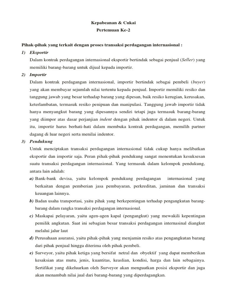 Materi Pertemuan 2 - Perdagangan Internasional | PDF
