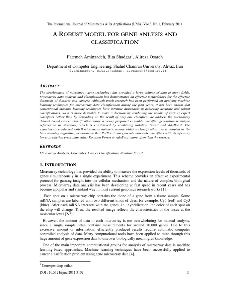 A Robust Model For Gene Anlysis and Classification | PDF