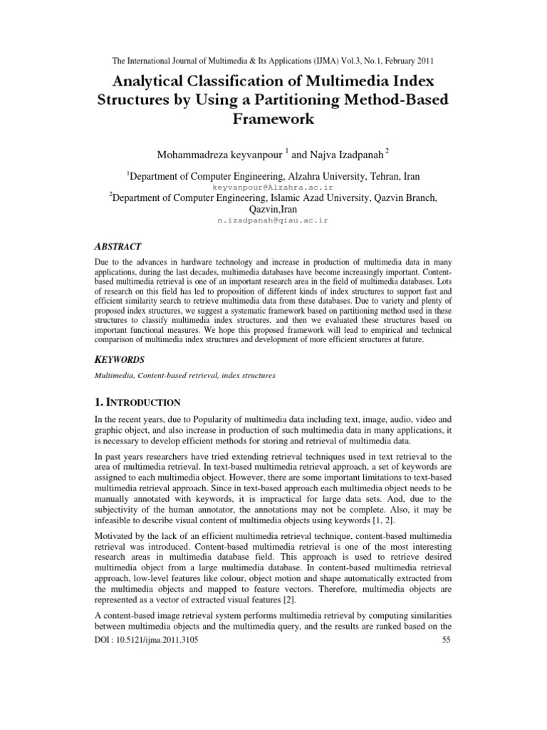 Analytical Classification of Multimedia Index Structures by Using A Partitioning Method-Based ...