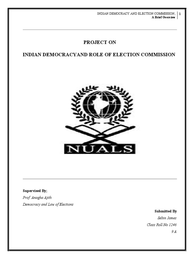 Role of Election Commission in Indian Democracy | PDF | Elections ...
