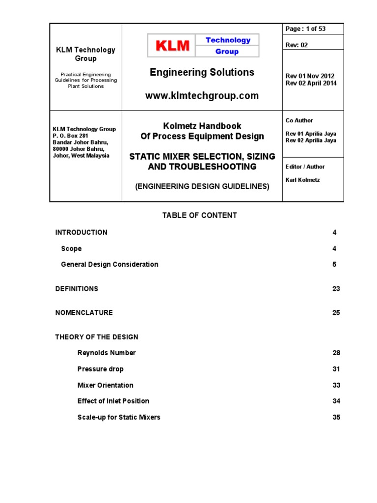 Engineering Solutions: Kolmetz Handbook of Process Equipment Design ... Engineering Solutions: Kolmetz Handbook of Process Equipment Design ...