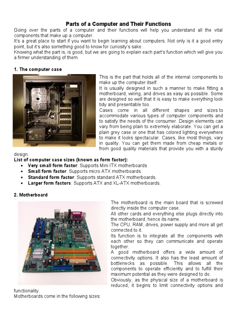 Understanding Computer Parts and Functions | PDF | Random Access Memory ...
