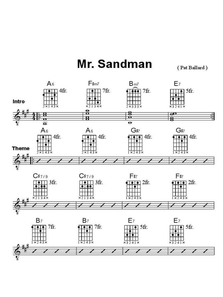 Mr Sandman Guitar Chords